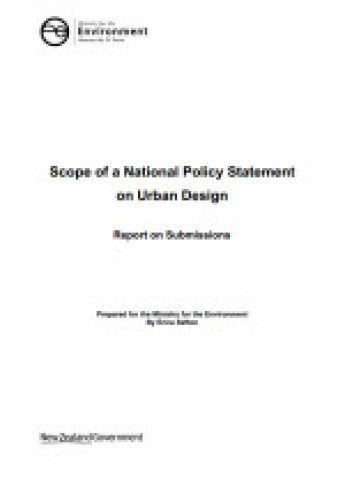 Scope of a National Policy Statement on Urban Design: Report on ...