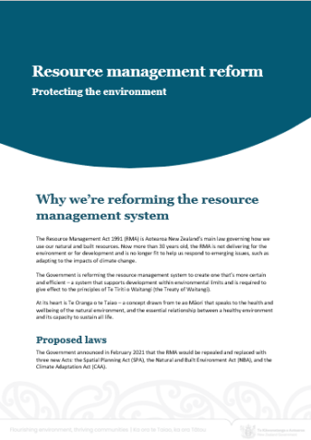 Resource management reform: Protecting the environment | Ministry for ...