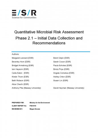 Quantitative microbial assessment | Ministry for the Environment