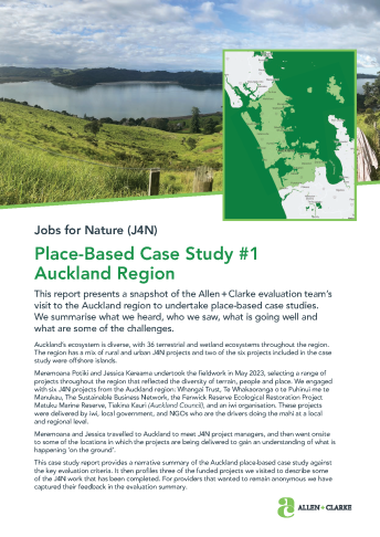 Jobs for Nature place-based case studies | Ministry for the Environment